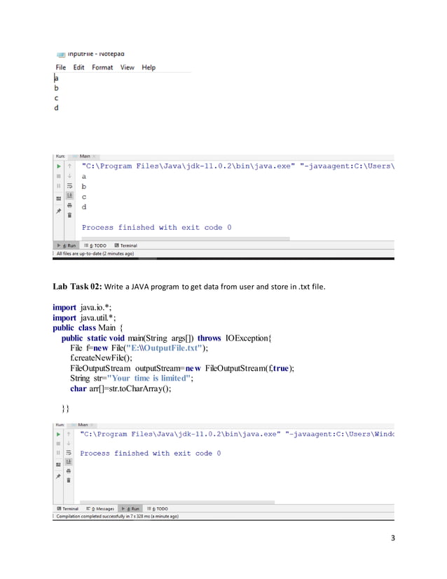 GUI design using drag and drop feature of IDE(Net beans), • File IO | DOCX