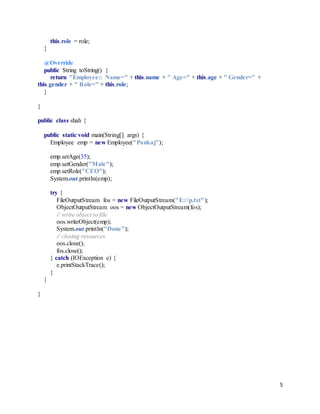 GUI design using drag and drop feature of IDE(Net beans), • File IO | DOCX