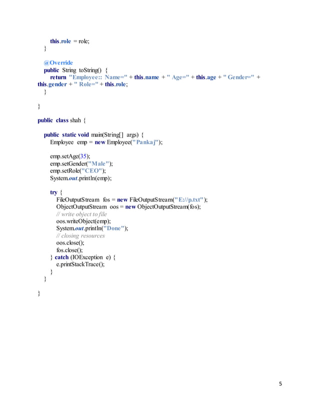 GUI design using drag and drop feature of IDE(Net beans), • File IO | DOCX
