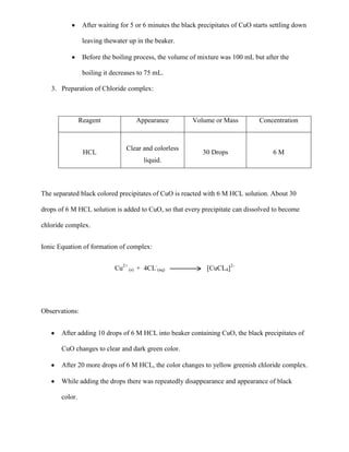Lab Report on copper cycle | DOCX