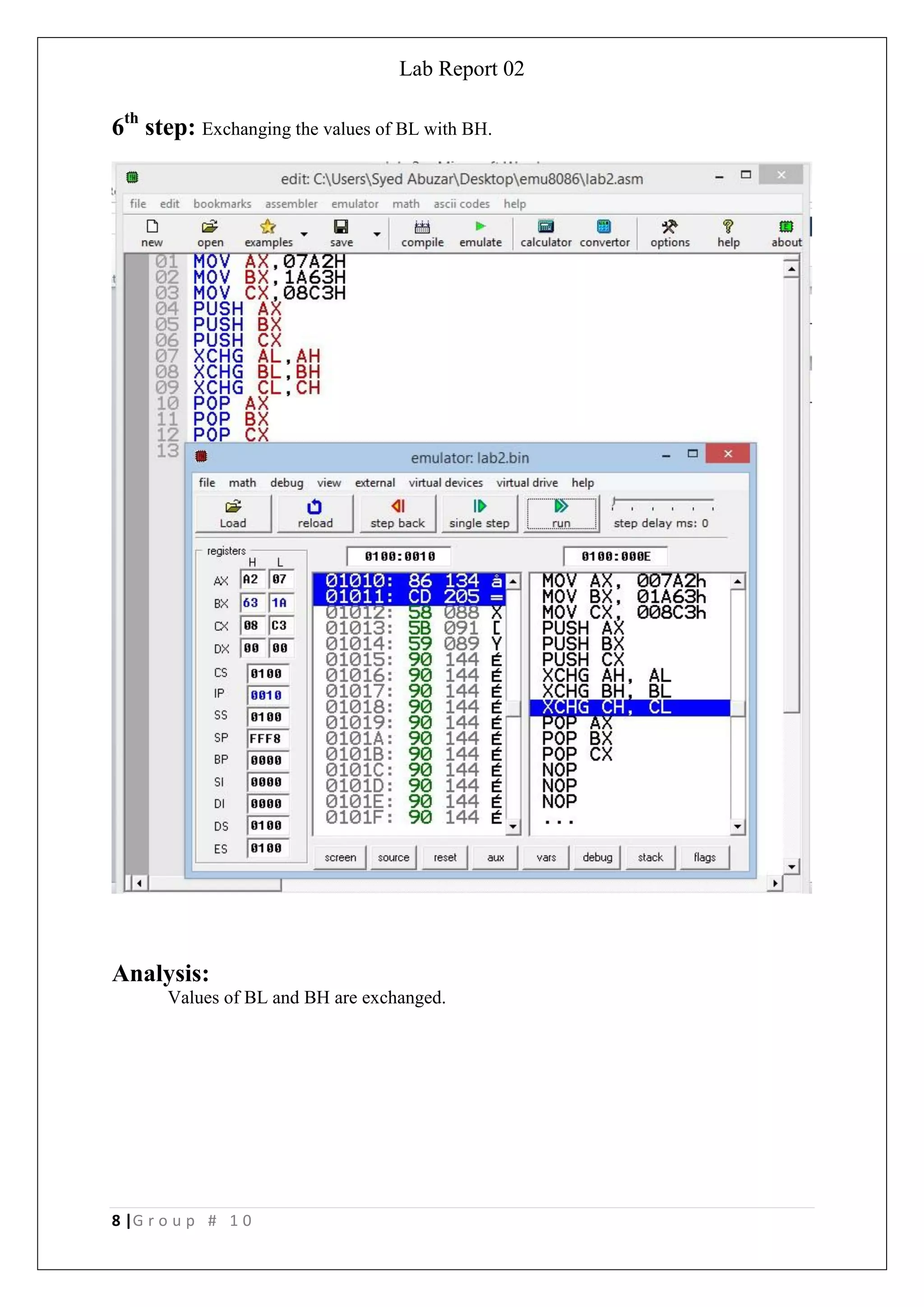 implementation of data instrucions in emu8086 | PDF