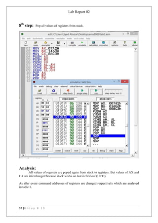 implementation of data instrucions in emu8086 | PDF