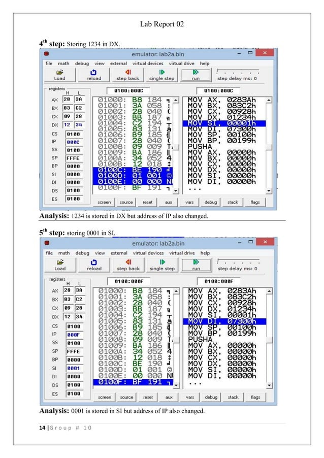 implementation of data instrucions in emu8086 | PDF
