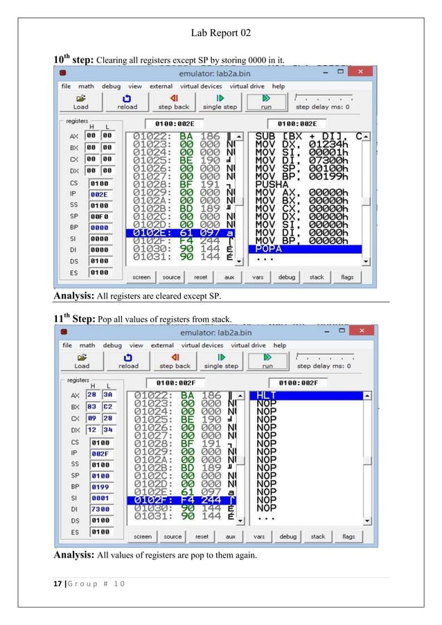 implementation of data instrucions in emu8086 | PDF