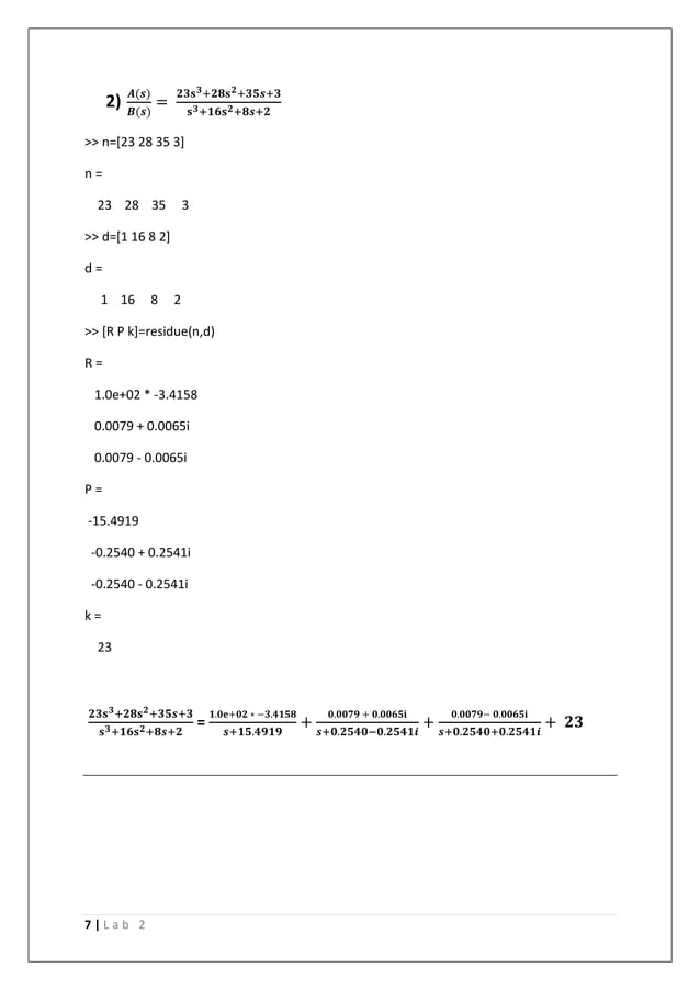 Mathematical Modelling of Electrical/Mechanical modellinng in MATLAB | PDF