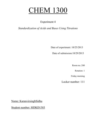 Chemistry Lab Title Page