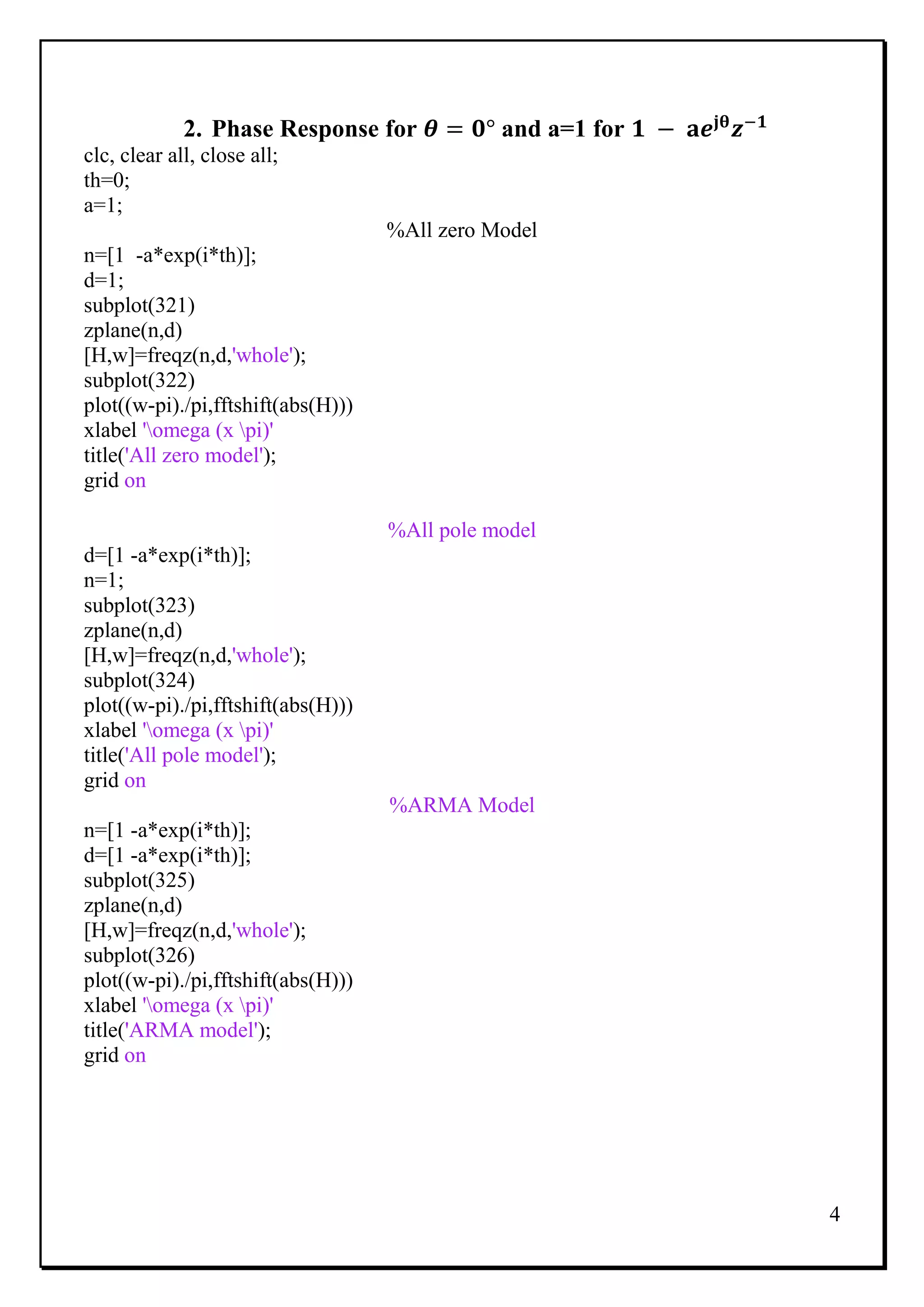 Phase Responce of Pole zero | PDF