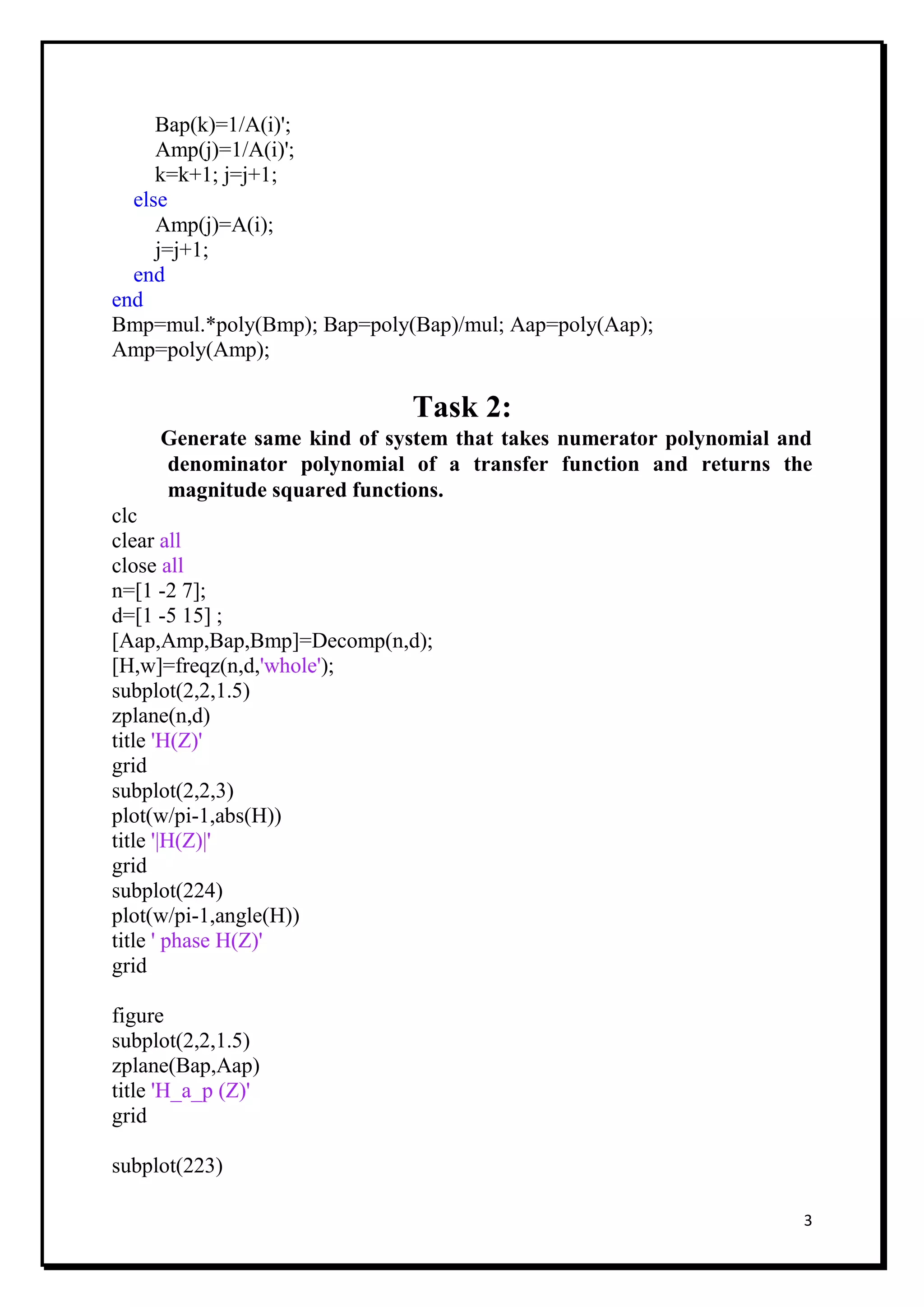 Minimum phase, All pass and Magnitude Squared Function | PDF