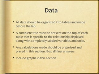 Lab report format | PPT | Chemistry | Science
