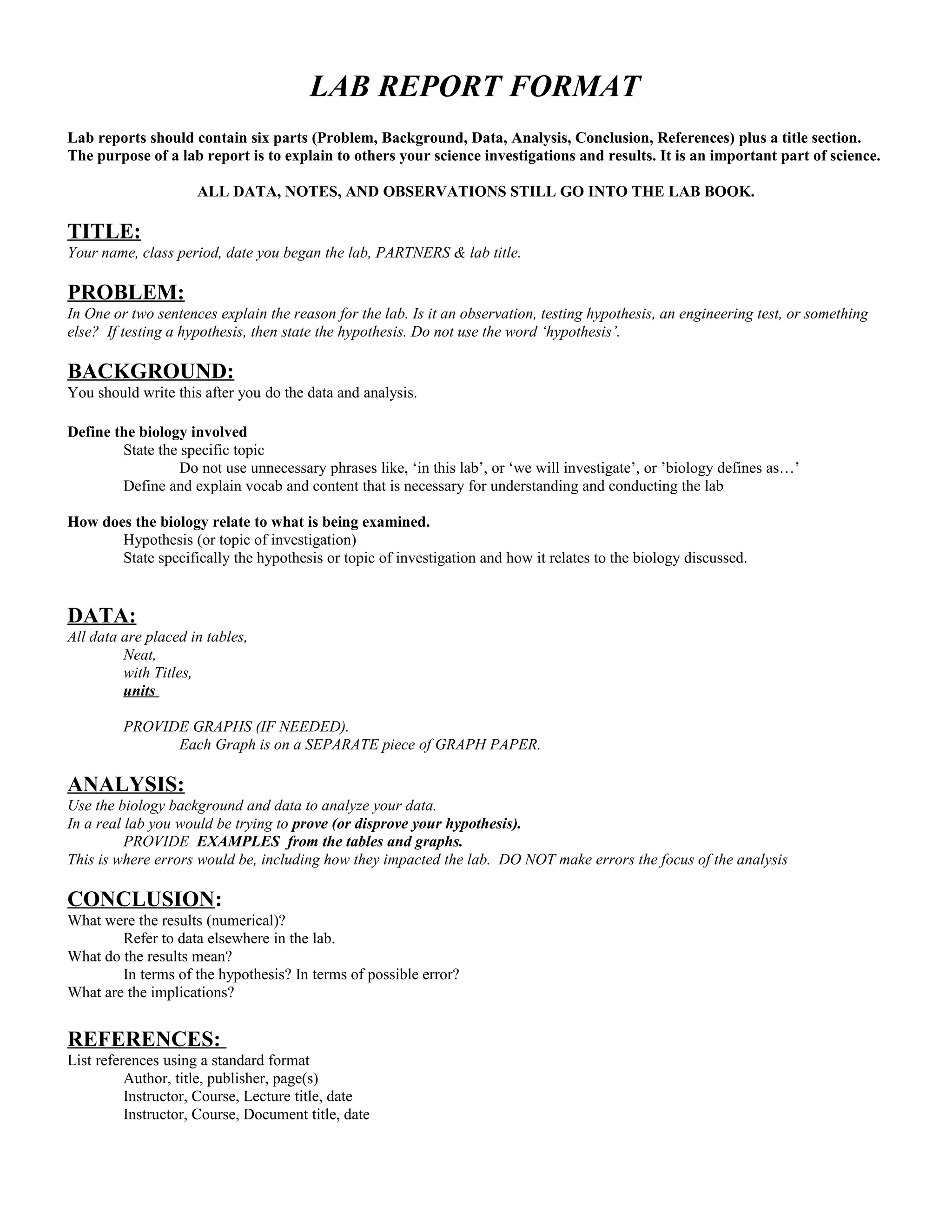 Lab report format | DOC