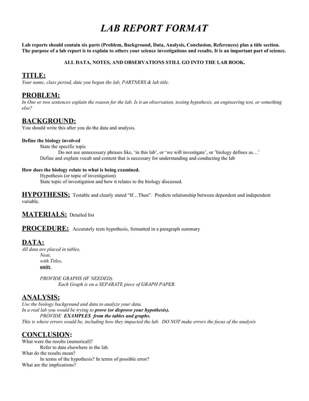Lab report format | PDF