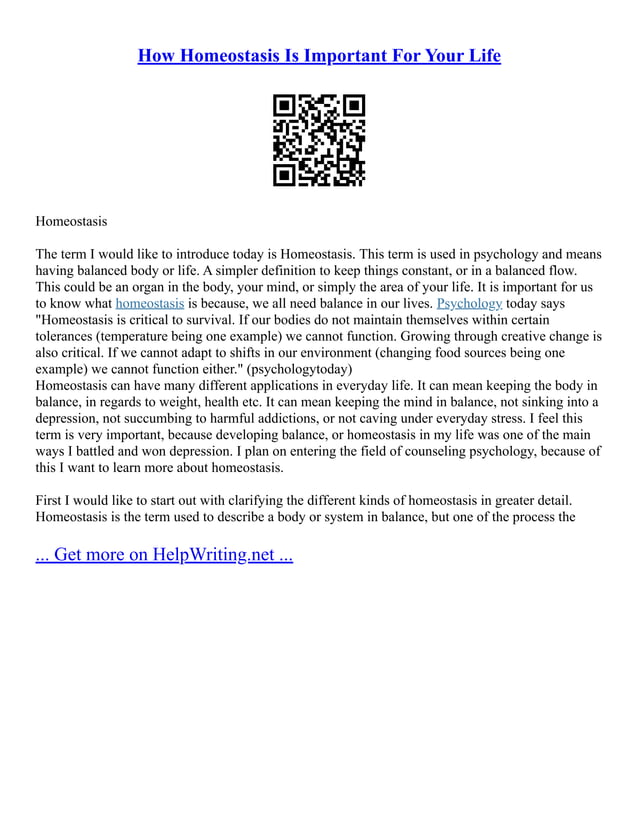 Lab Report Homeostasis | PDF