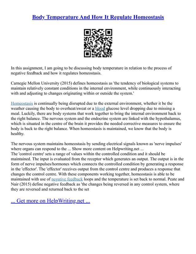 Lab Report Homeostasis | PDF