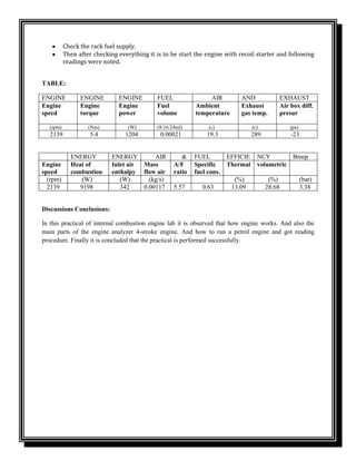 Lab report ic engine 09 | PDF