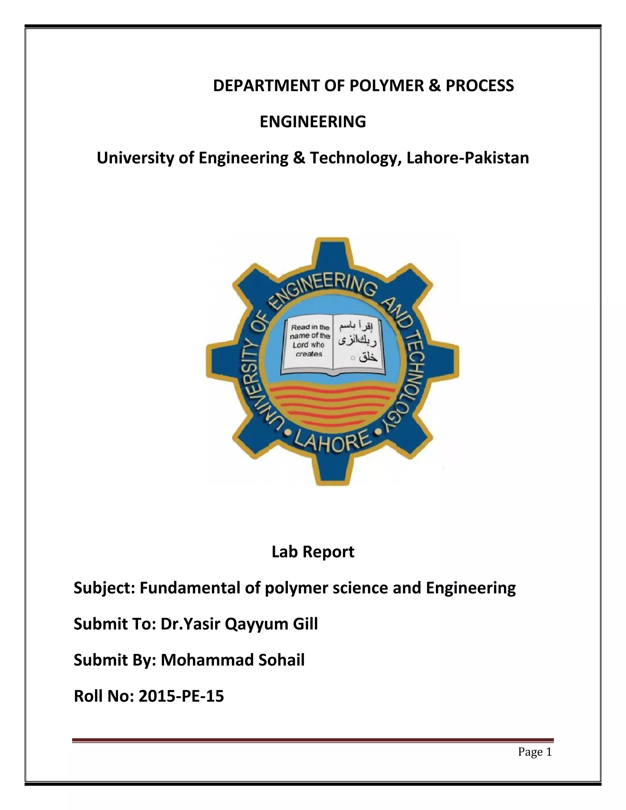 Lab report of fpe | PDF