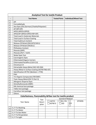 Textile Testing | PDF