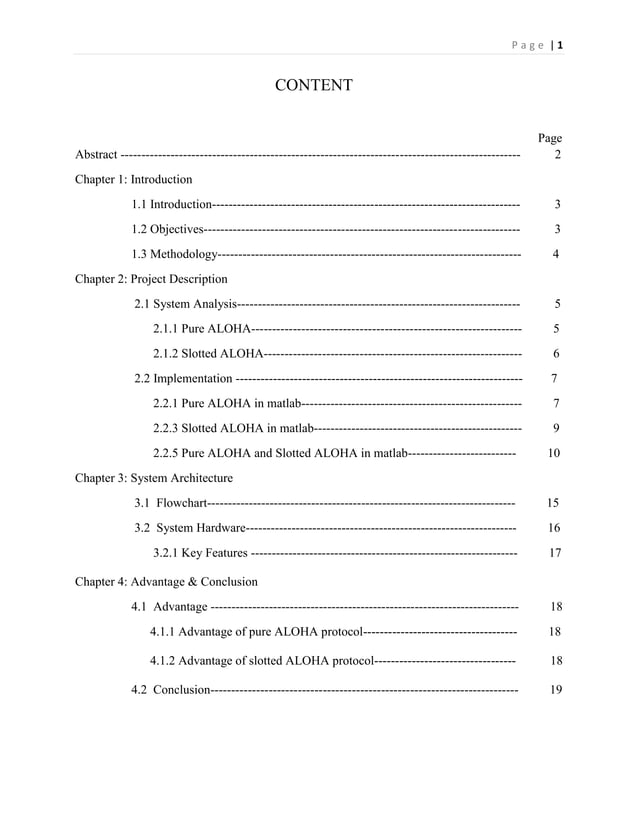 Lab report on to plot efficiency of pure and slotted aloha in matlab a ...