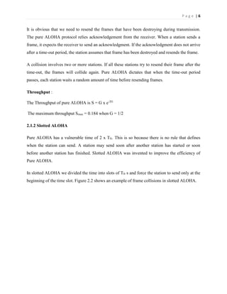 Lab report on to plot efficiency of pure and slotted aloha in matlab a data communication and ...