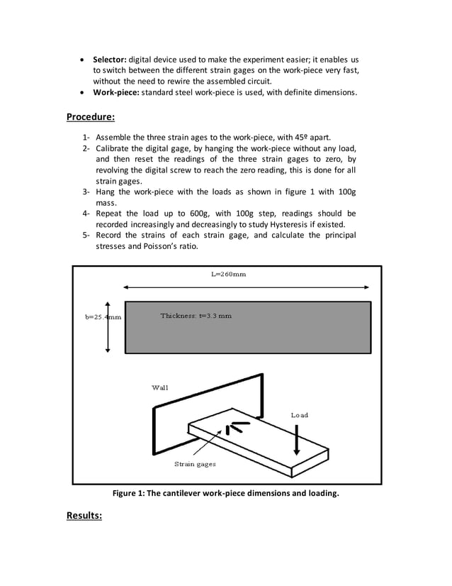 Instrumentation Lab. Experiment #7 Report: Strain Measurements 2 | PDF