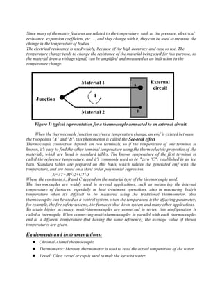 Instrumentation Lab. Experiment #8 Report: Thermocouples | DOCX