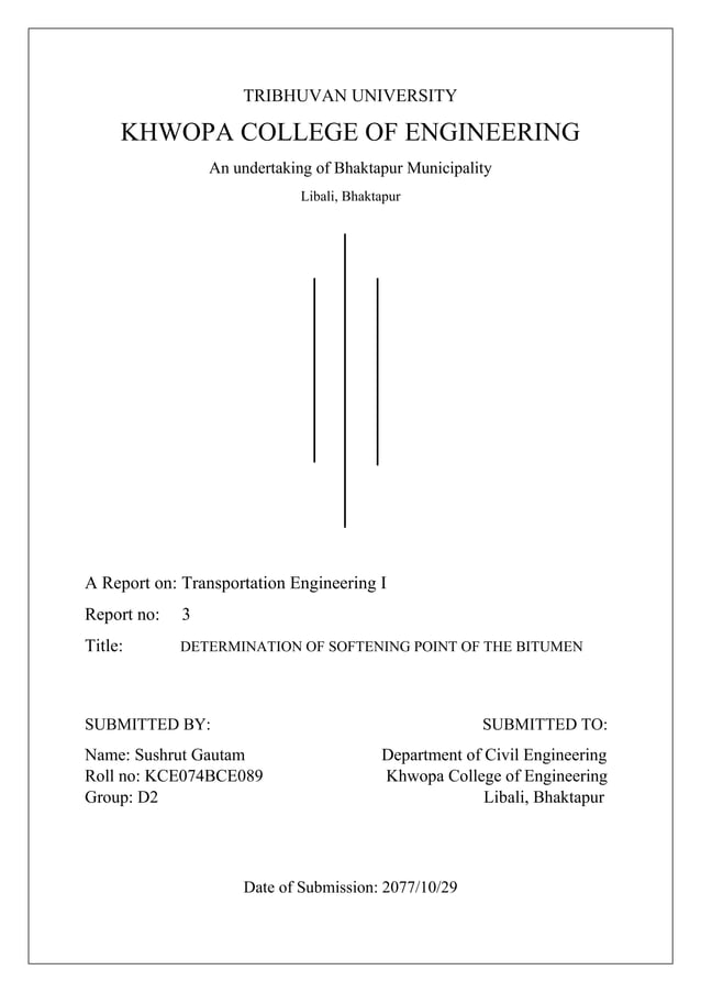 Lab reports transportation engineering i | PDF