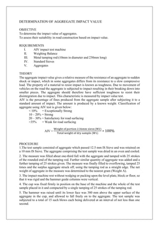 Lab reports transportation engineering i | PDF