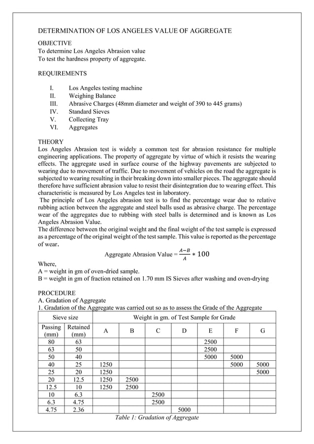 Lab reports transportation engineering i | PDF