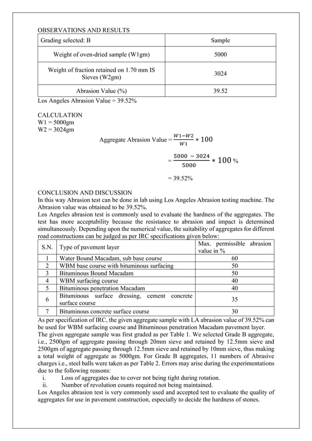 Lab reports transportation engineering i | PDF