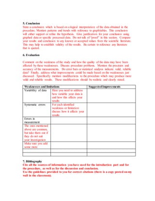 Lab report templante for 10th and 9th grade | DOCX