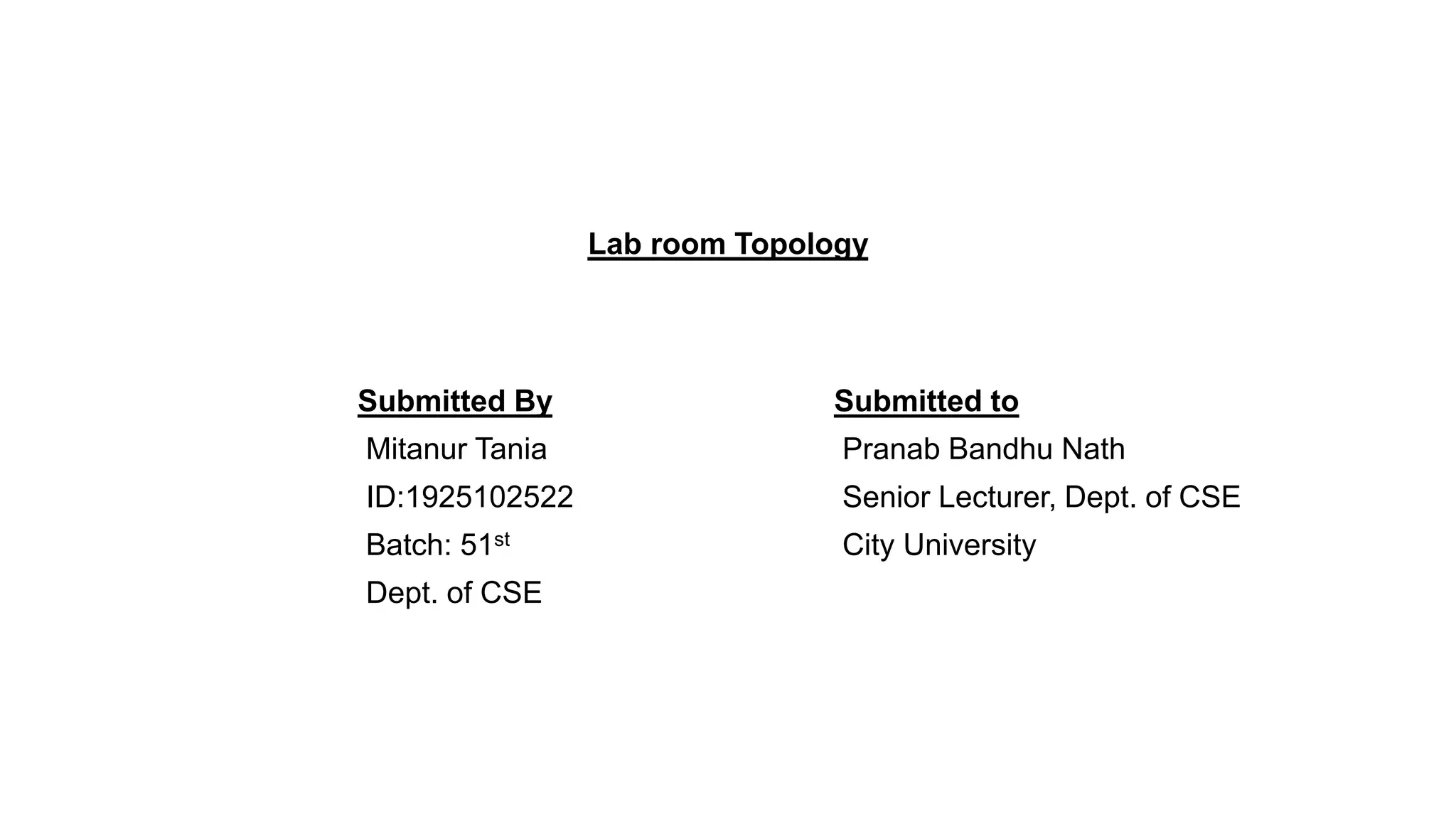 Lab room topology | PPT