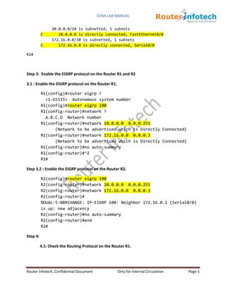 Lab routing protocols eigrp | PDF
