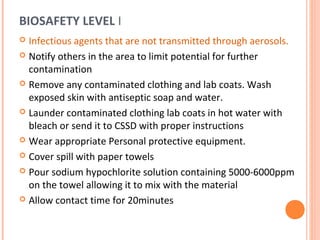 Lab safety and PPE and Biosafety levels | PPT