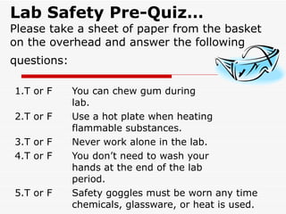 Lab safety | PPT | Chemistry | Science