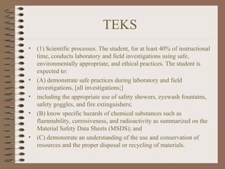 Demonstarte appropriate safety techniques in manipulating equipments ...