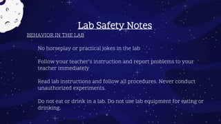 Lab Safety and Tools | PPTX | Chemistry | Science