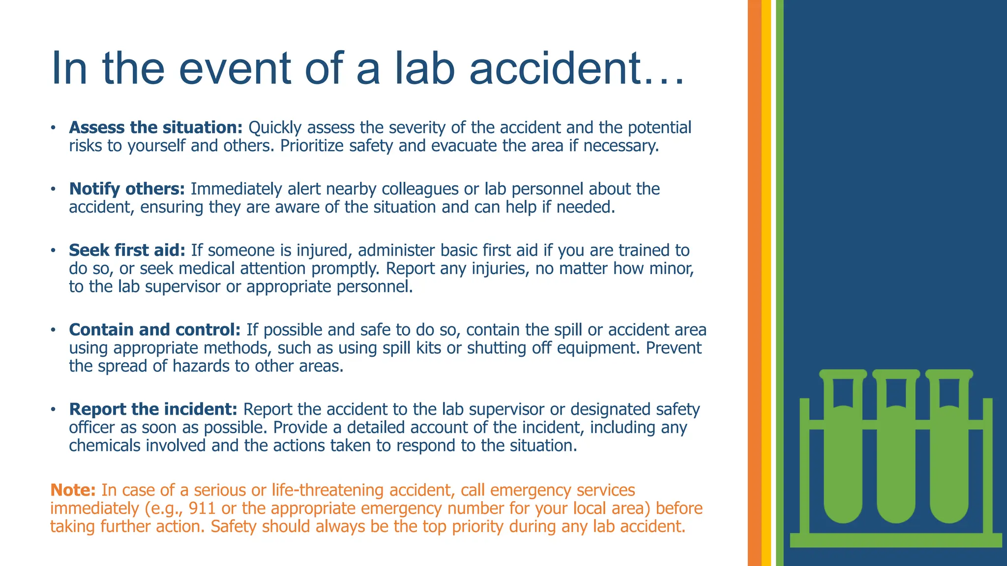 Spectrum Labs Lab safety Overview of protocols | PPTX | First Aid | Injuries