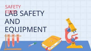 Lab Safety and Equipment Education Presentation in Blue Yellow Red Hand ...