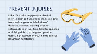 Lab Safety and Equipment Education Presentation in Blue Yellow Red Hand ...