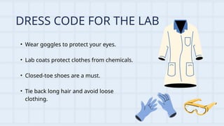 Lab Safety and Equipment Education Presentation in Blue Yellow Red Hand ...