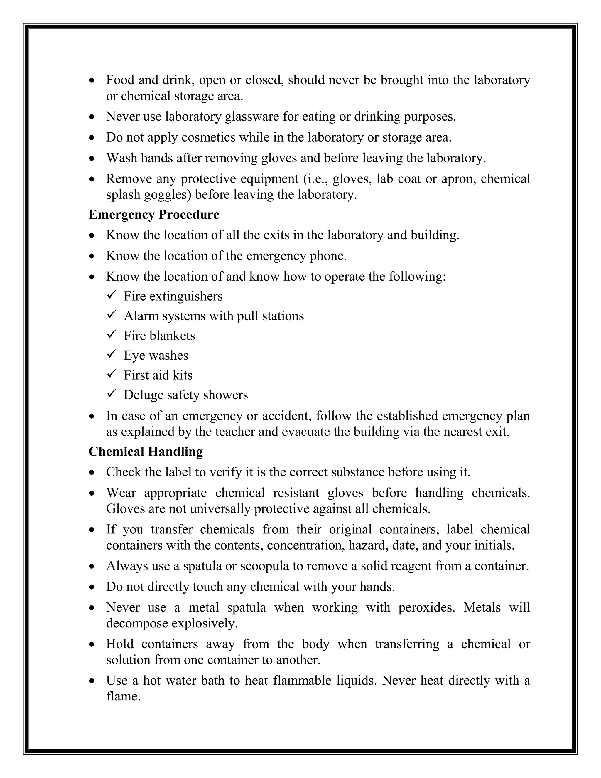 Lab safety dos and don | PDF
