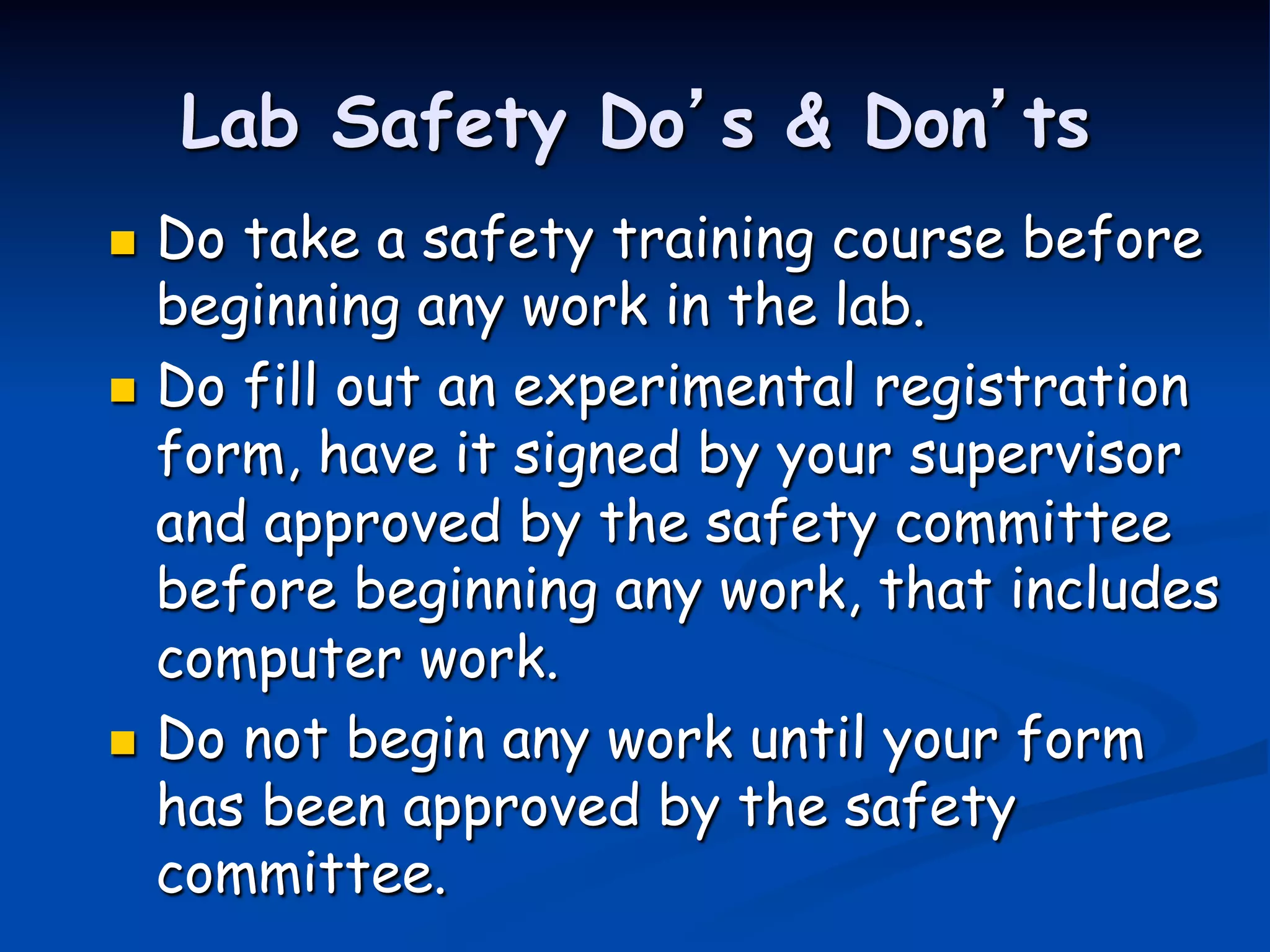 Lab Safety Dos And Donts Pdf