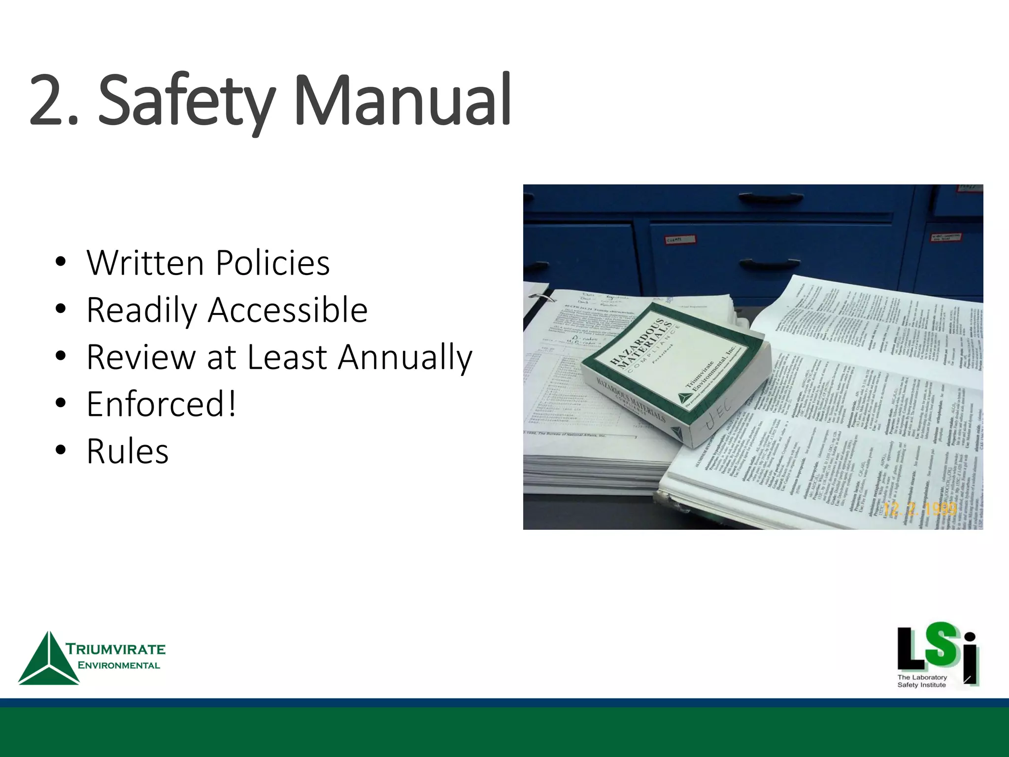 10 Components of a Highly Effective Lab Safety Program | PPT | Free ...