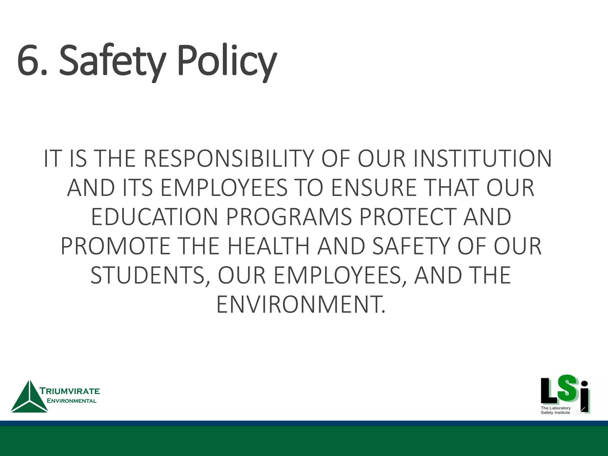 10 Components of a Highly Effective Lab Safety Program | PPT | Free ...