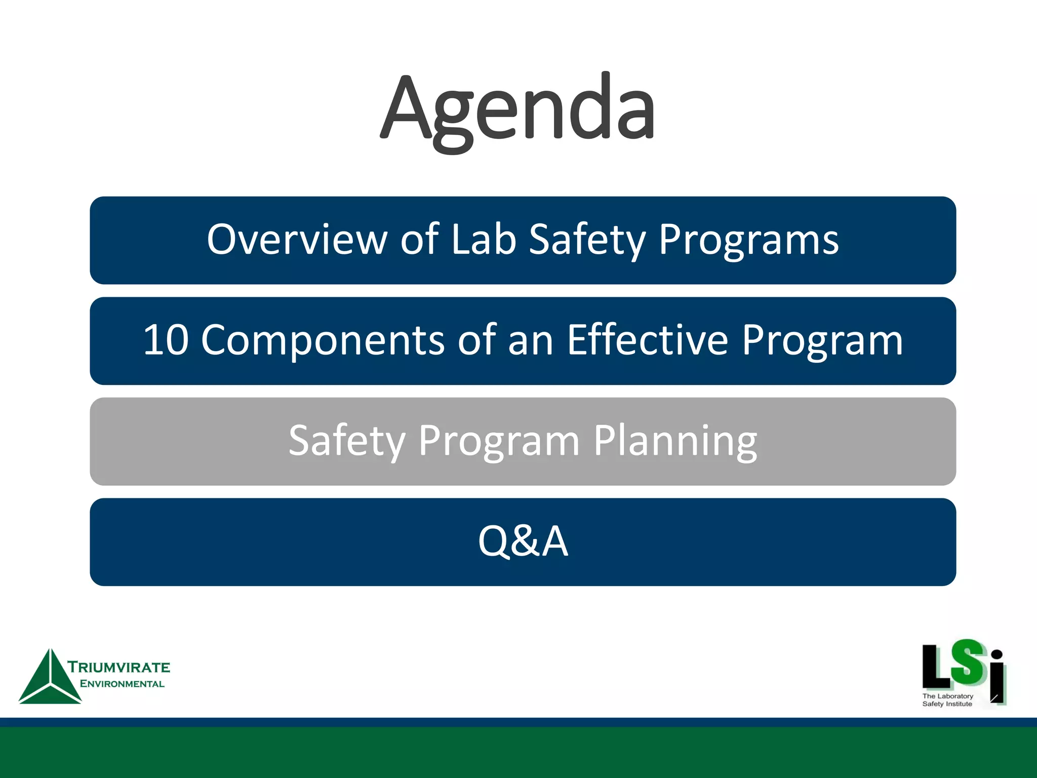 10 Components Of A Highly Effective Lab Safety Program Ppt