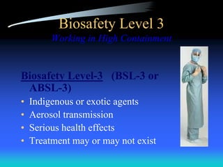 lab safety Lecture --- Three biosafety levels. | PDF