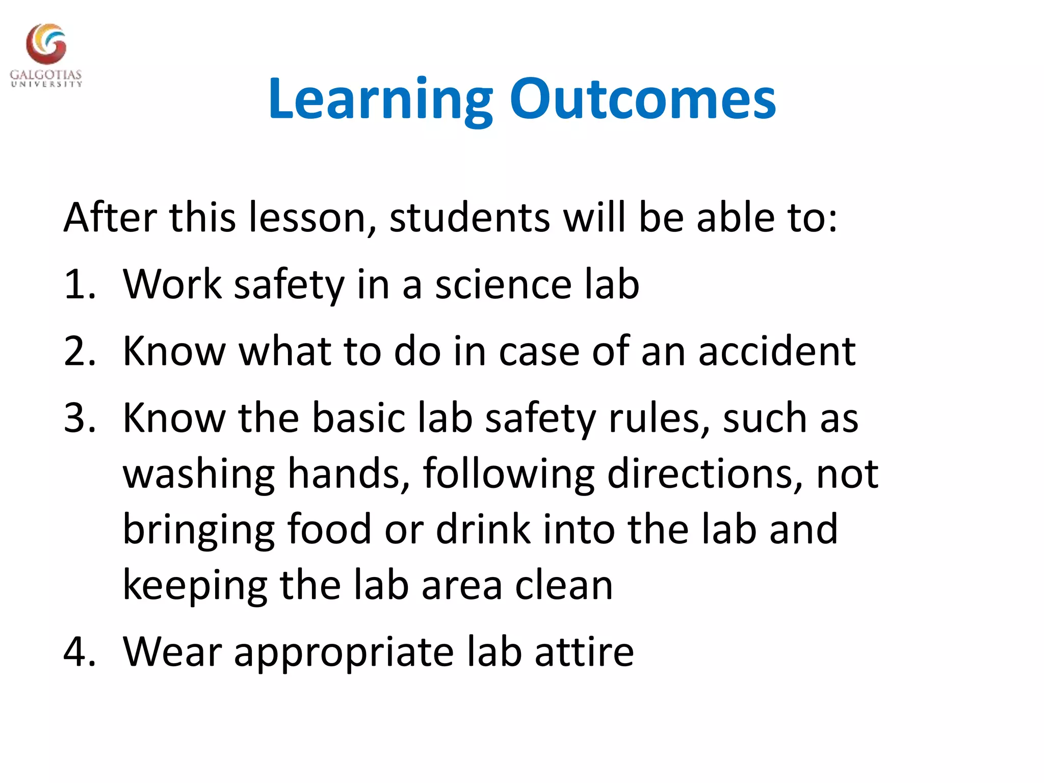 Lab safety for MLT students | PPTX