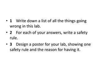 Lab Safety Picture What Is Wrong Answers