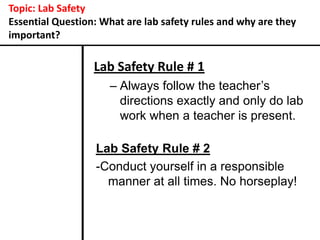 Lab safety presentation | PPTX