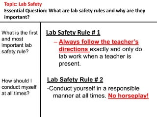 Lab safety presentation | PPTX