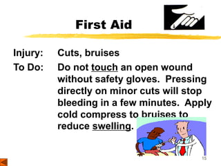 Lab safety presentation ppt | PPT | First Aid | Injuries